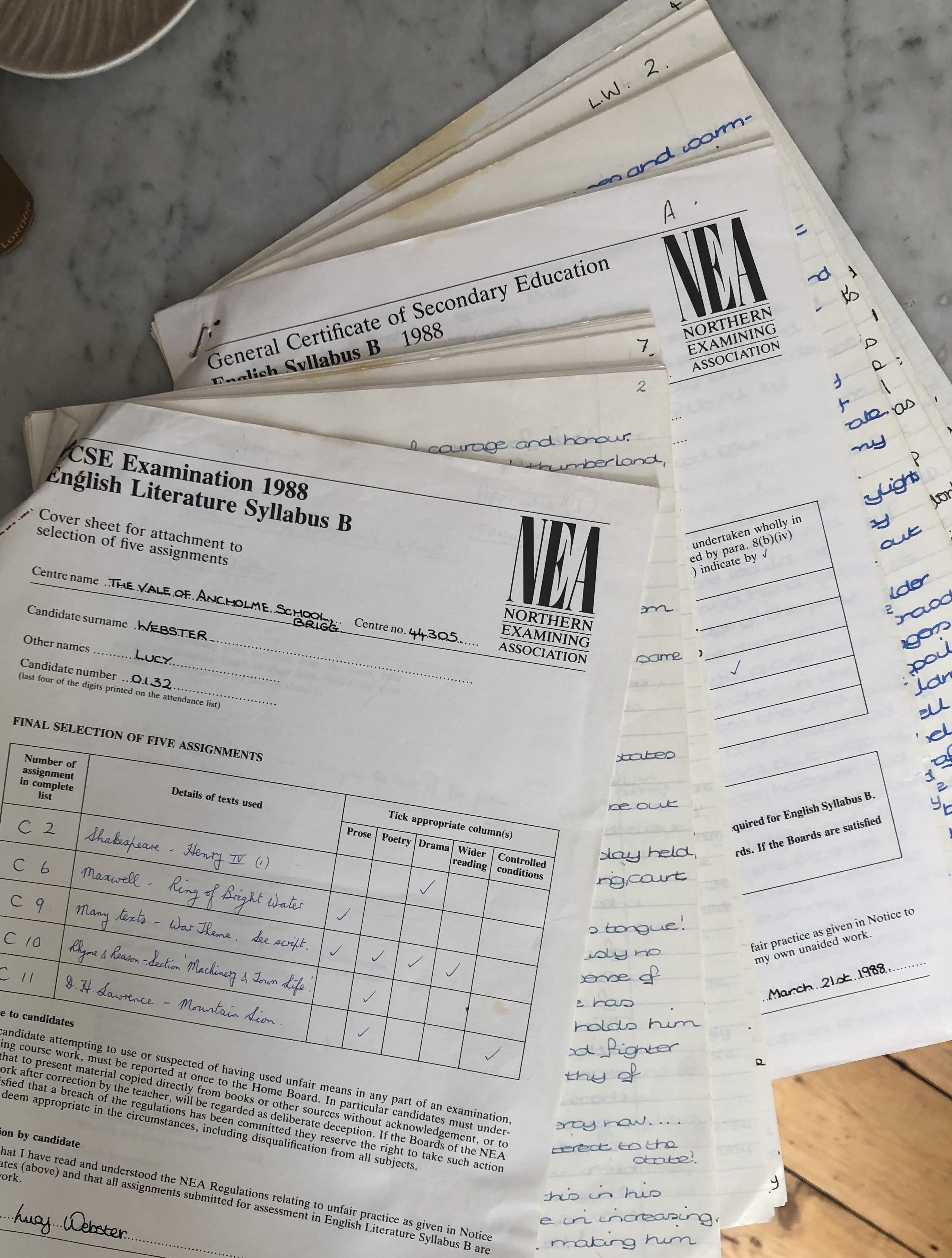 Writing Now and Then – The Coursework Folder and What Has Been Lost ...